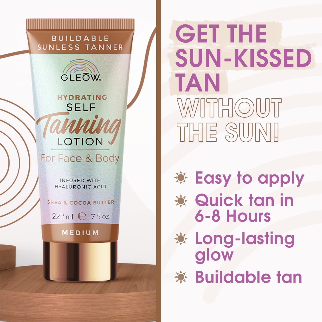 Hydrating Self Tanning Lotion for Face and Body | GLEOW